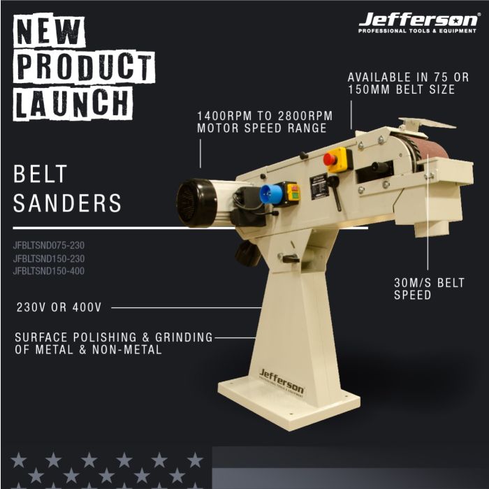 150mm x 2000mm Belt Linisher 230V Tools Equipment from Jefferson Tools